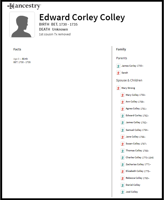 Edward Colley, son of James