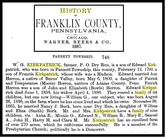 Kirkpatrick Bios in Co Histories